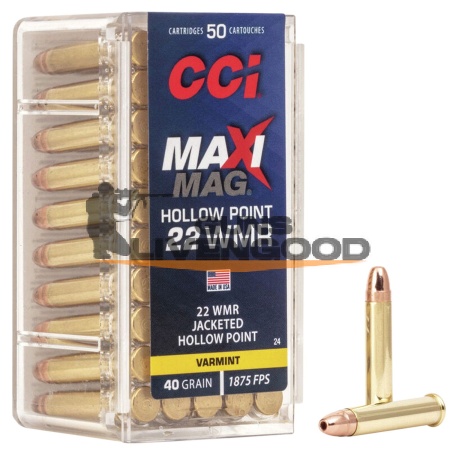 CCI Ammunition Varmint Maxi-Mag Brass .22 Mag 40-Grain 50-Rounds JHP ...