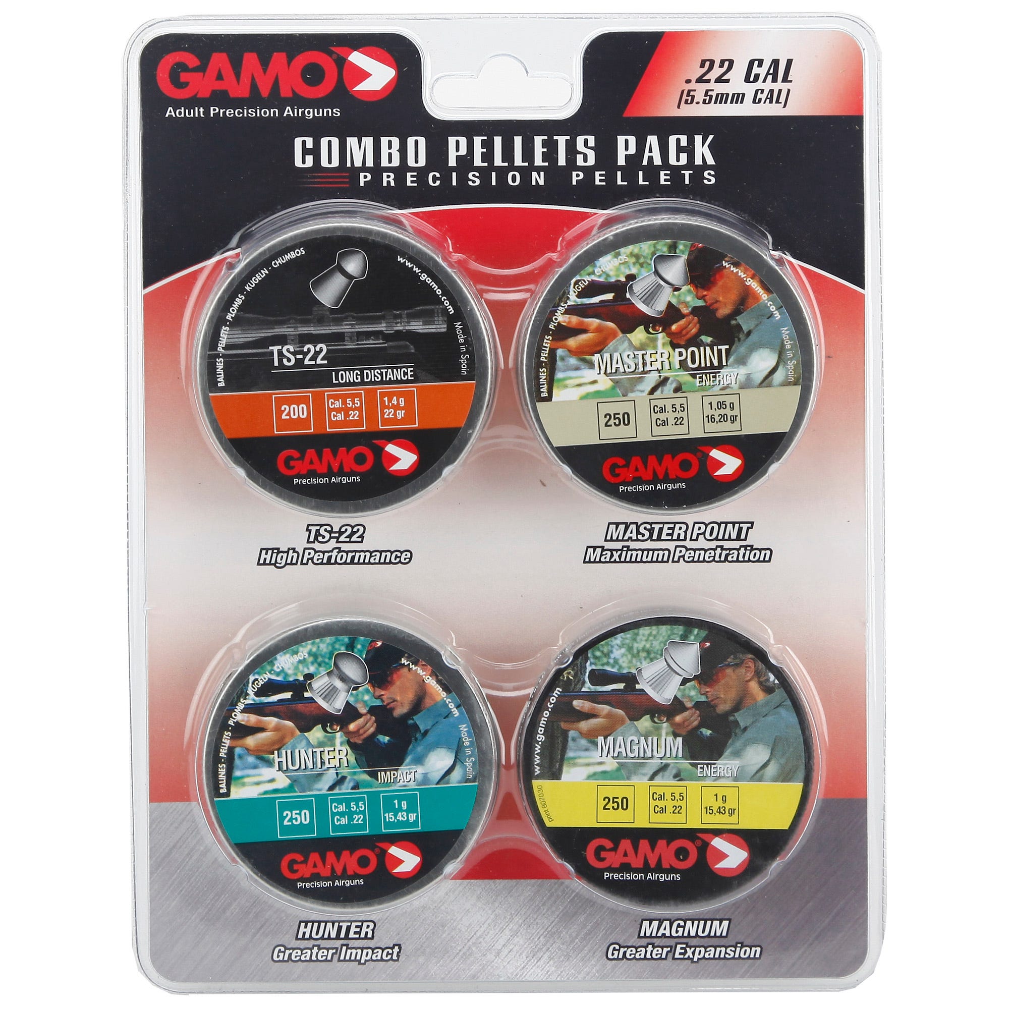 Gamo Precision Pellets .22 Caliber 950-Rounds Assorted Blister ...