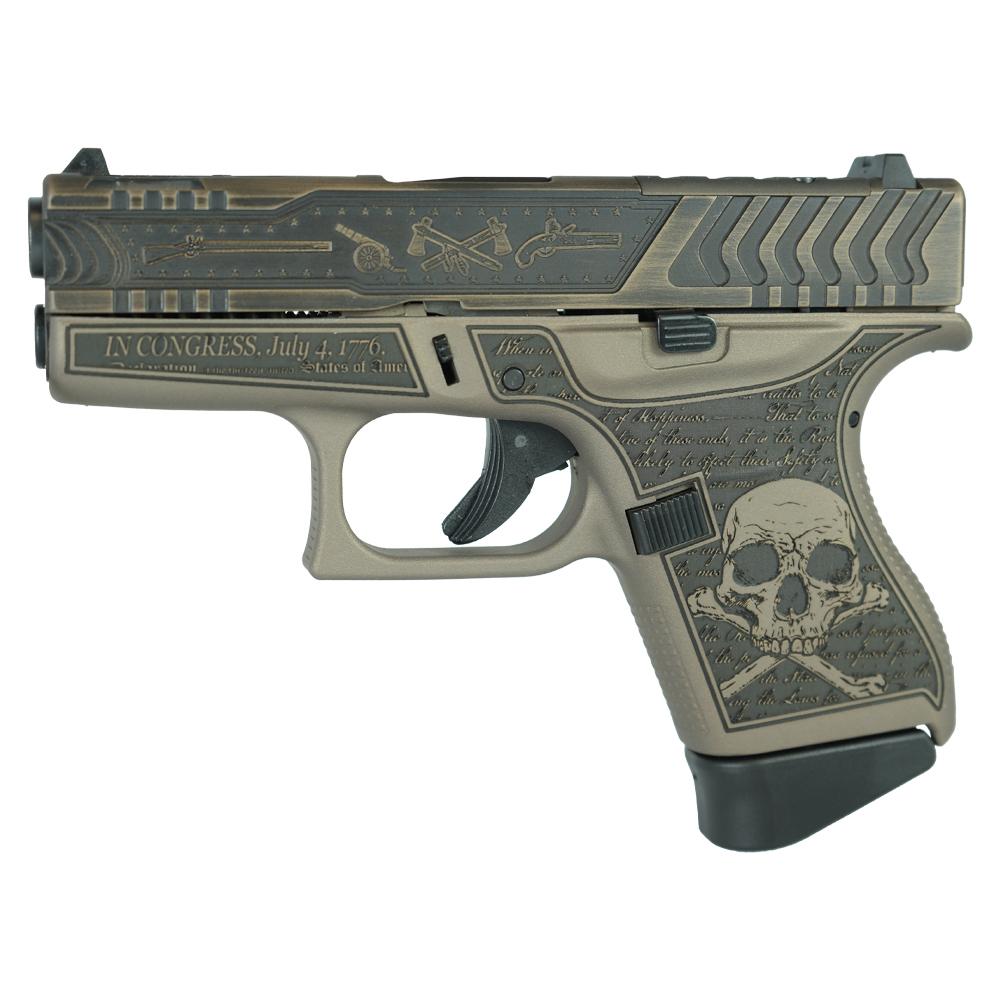 Glock 43 "Revolution" Colonial Brown 9mm 3.4" Barrel 6-Rounds Engraved ...