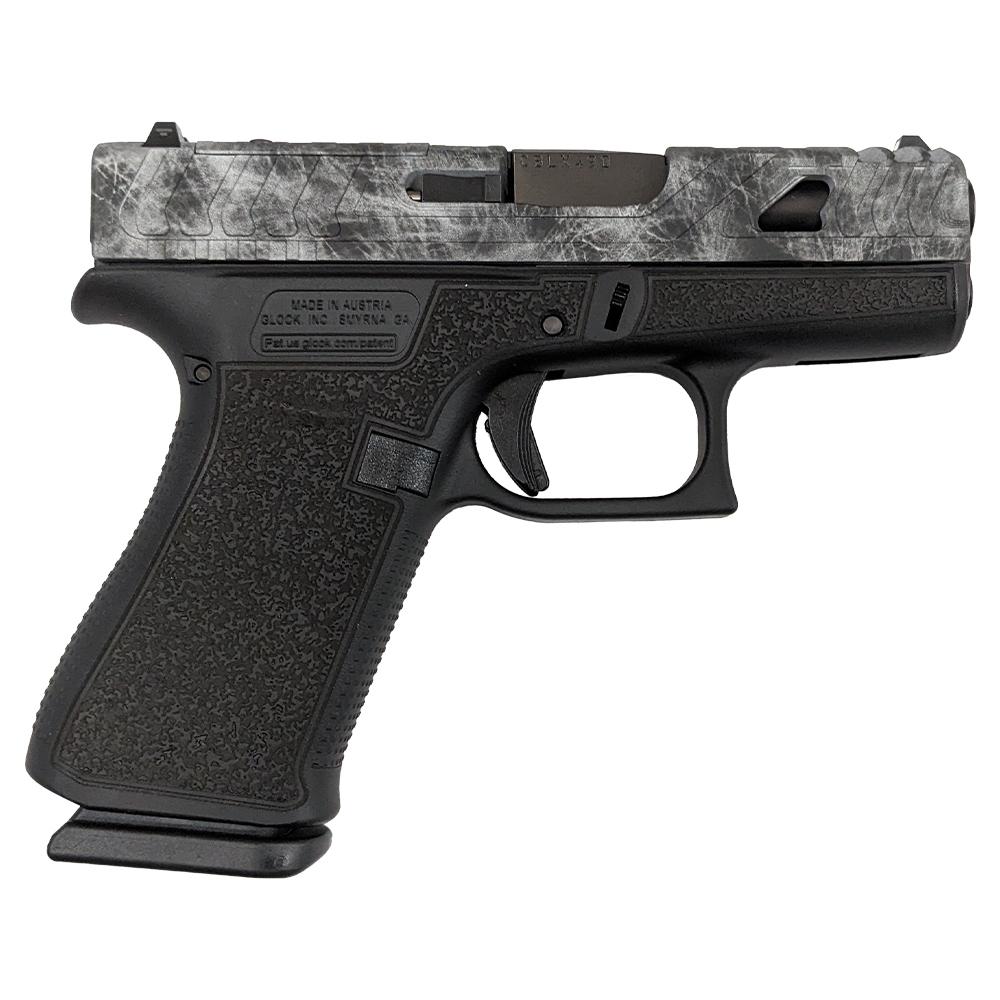 Glock 43x Custom "Static Stipple/Sliver Marble Slide" 9mm 3.4" Barrel ...