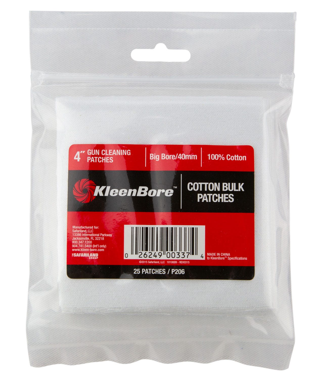 Kleen-Bore Gun Cleaning Patches 4" Cotton Flannel For Big Bore Shotguns ...
