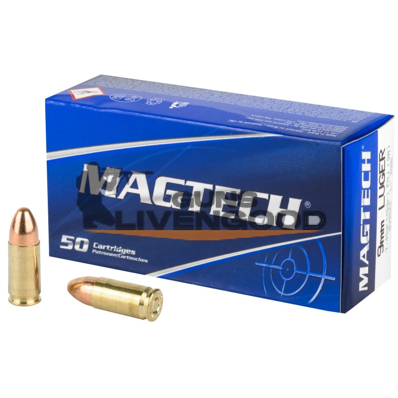Magtech Sport Shooting Brass 9mm 115-Grain 50-Rounds Brass Casings FMJ ...