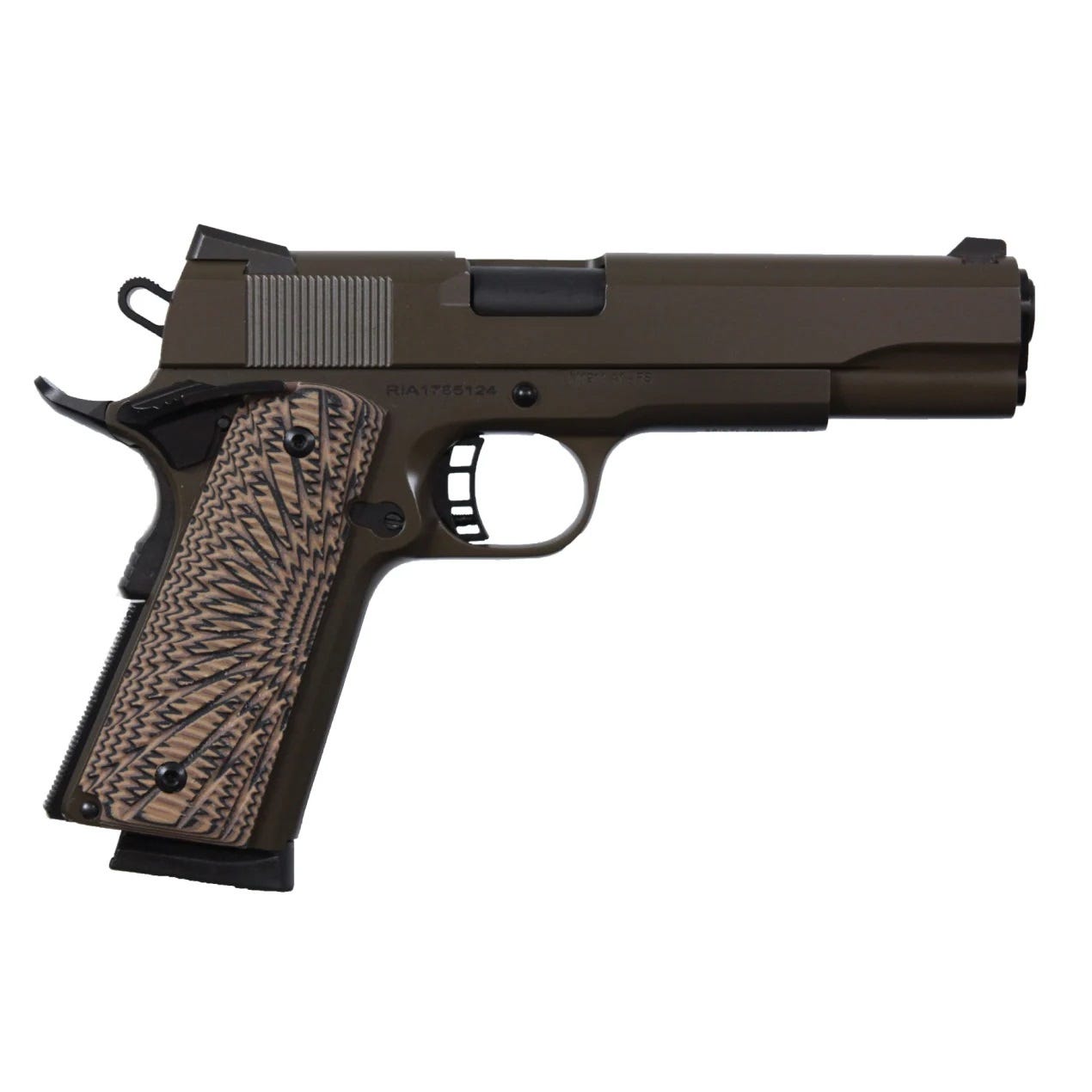 Rock Island Armory 1911 Rock Standard Patriot Brown .45 ACP 5" Barrel 8 ...