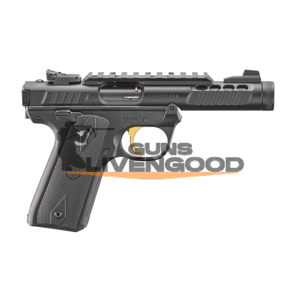 Ruger Mark IV 22/45 Lite Black .22 LR 4.4" Barrel 10-Rounds Gold ...