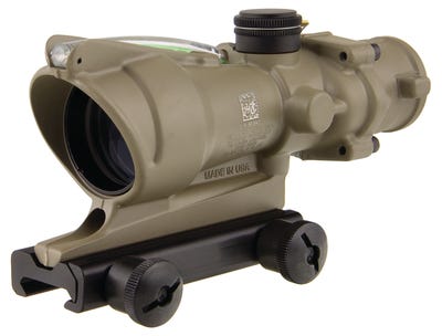 Trijicon ACOG 4x32 Dual Illuminated Green Chevron on .223 Ballistic FDE ...