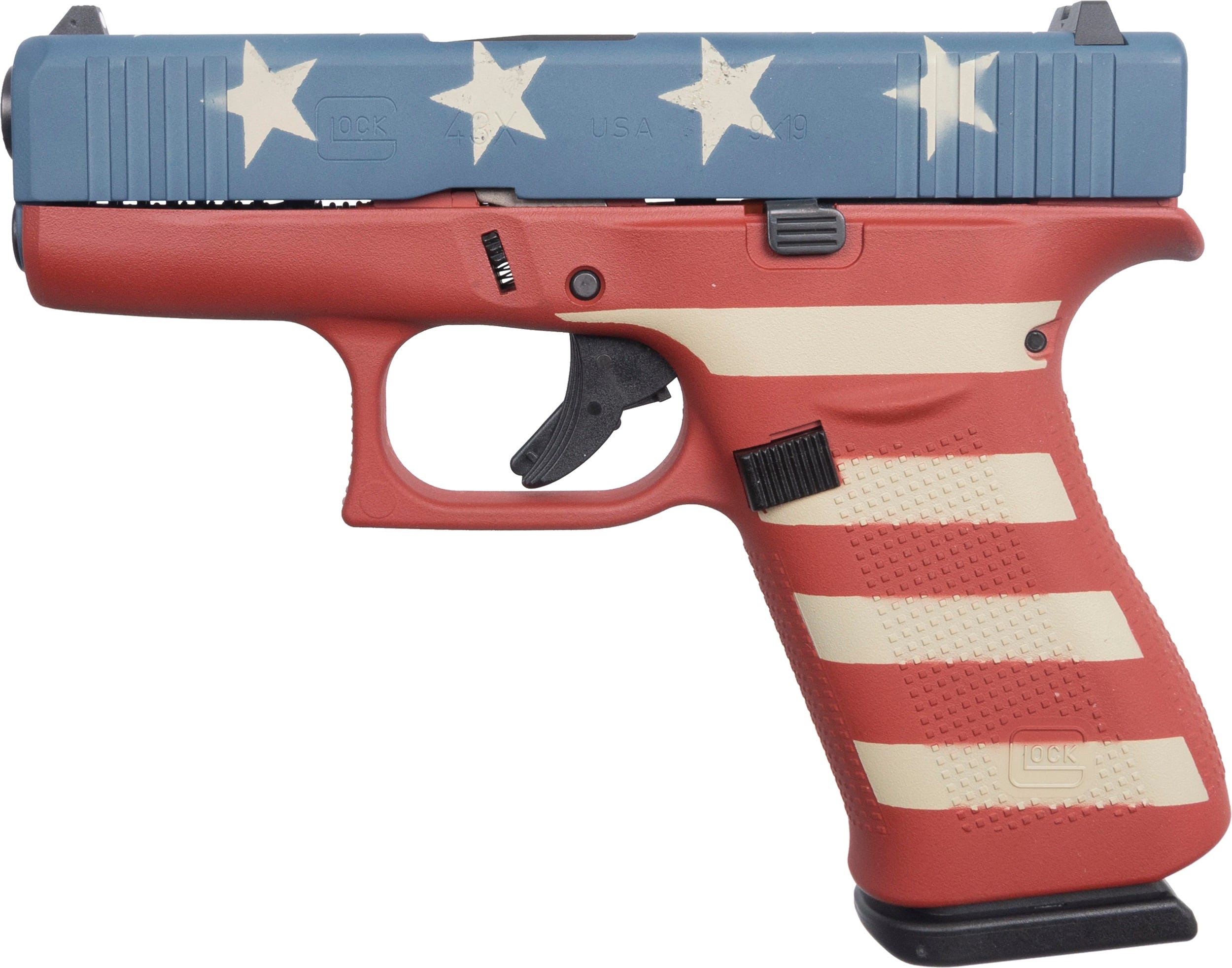 Glock 43X Custom "Old Glory" American Flag 9mm 3.4" Barrel 10-Rounds ...