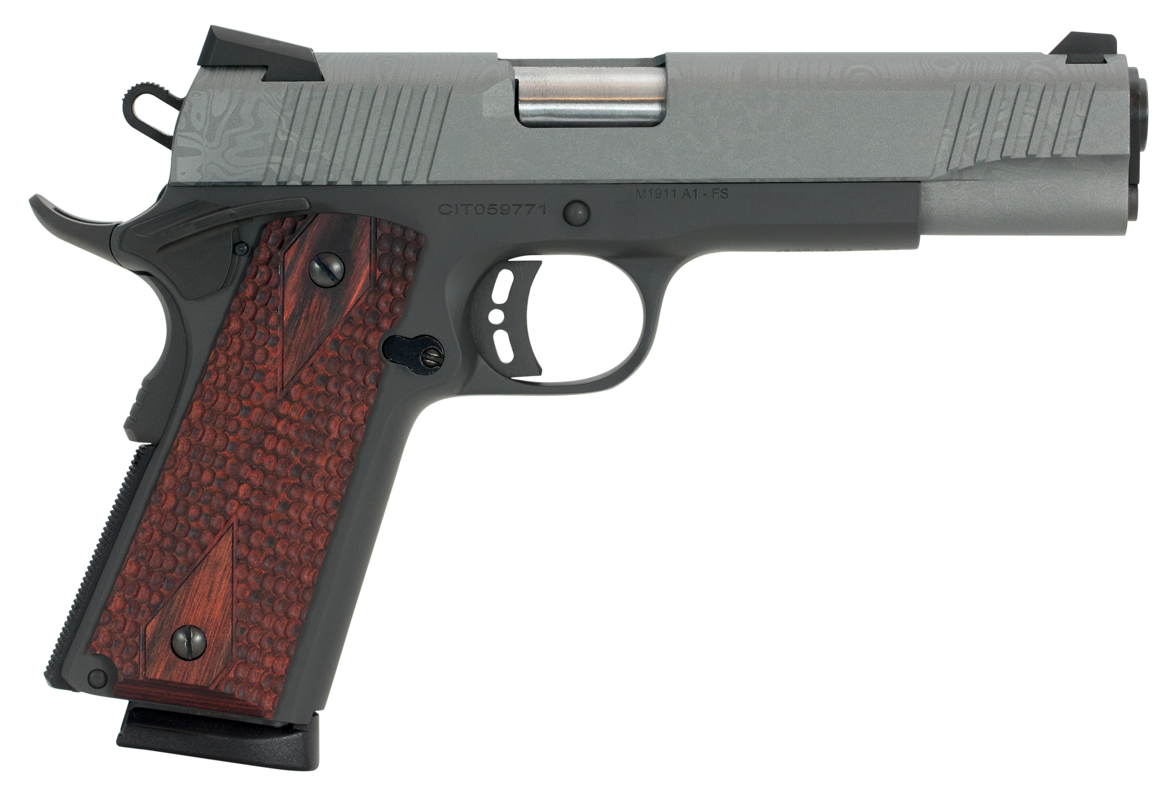 Citadel Firearms M1911 Government Damascus Madagascar .45 ACP 5" Barrel ...