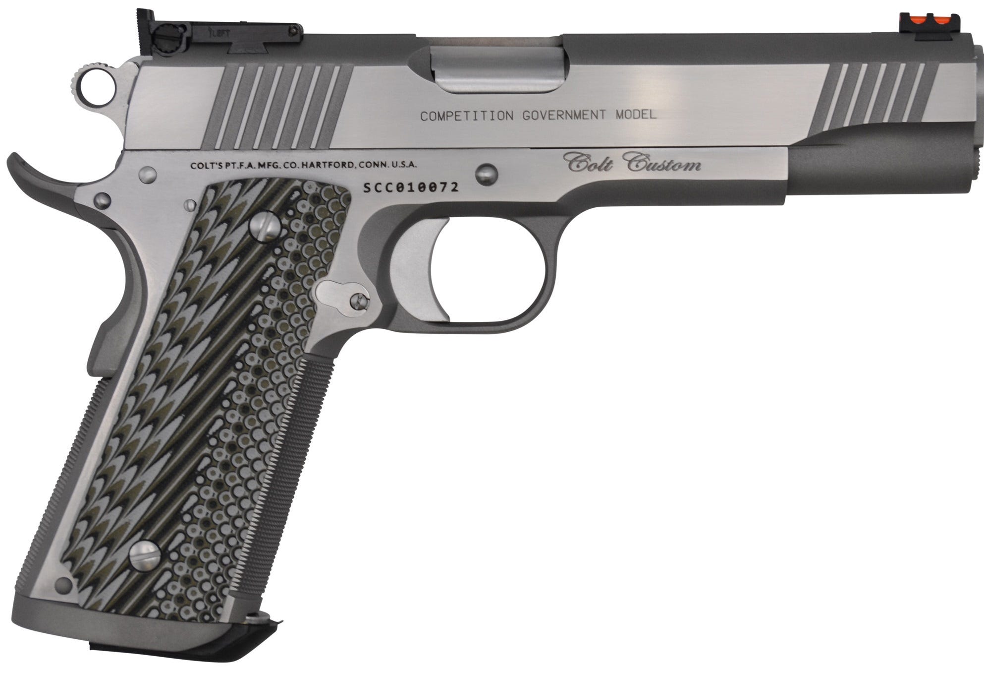 Colt Firearms 1911 Custom Competition Stainless .38 Super 5" Barrel 9 ...