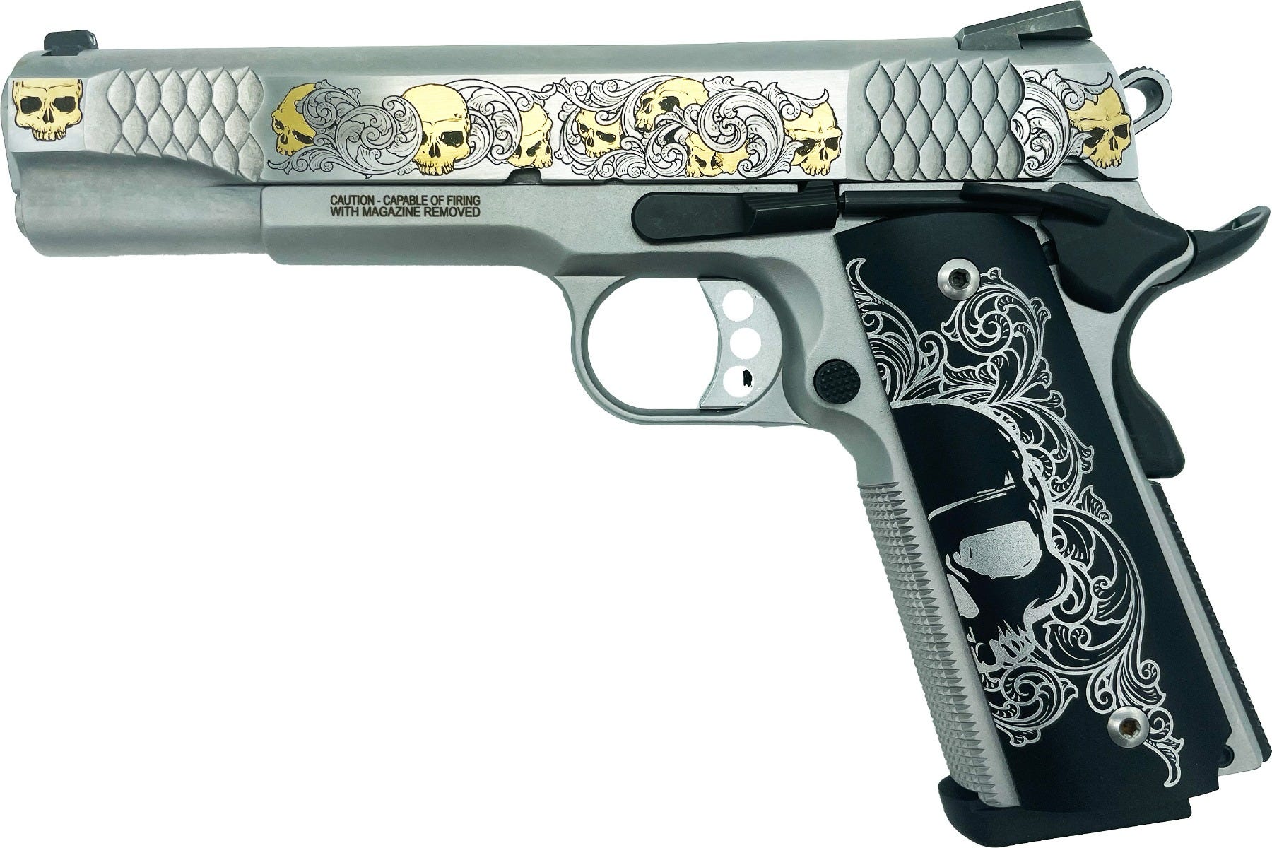 Smith and Wesson 1911 E-Series "Skulls" Stainless / Gold .45 ACP 5 ...