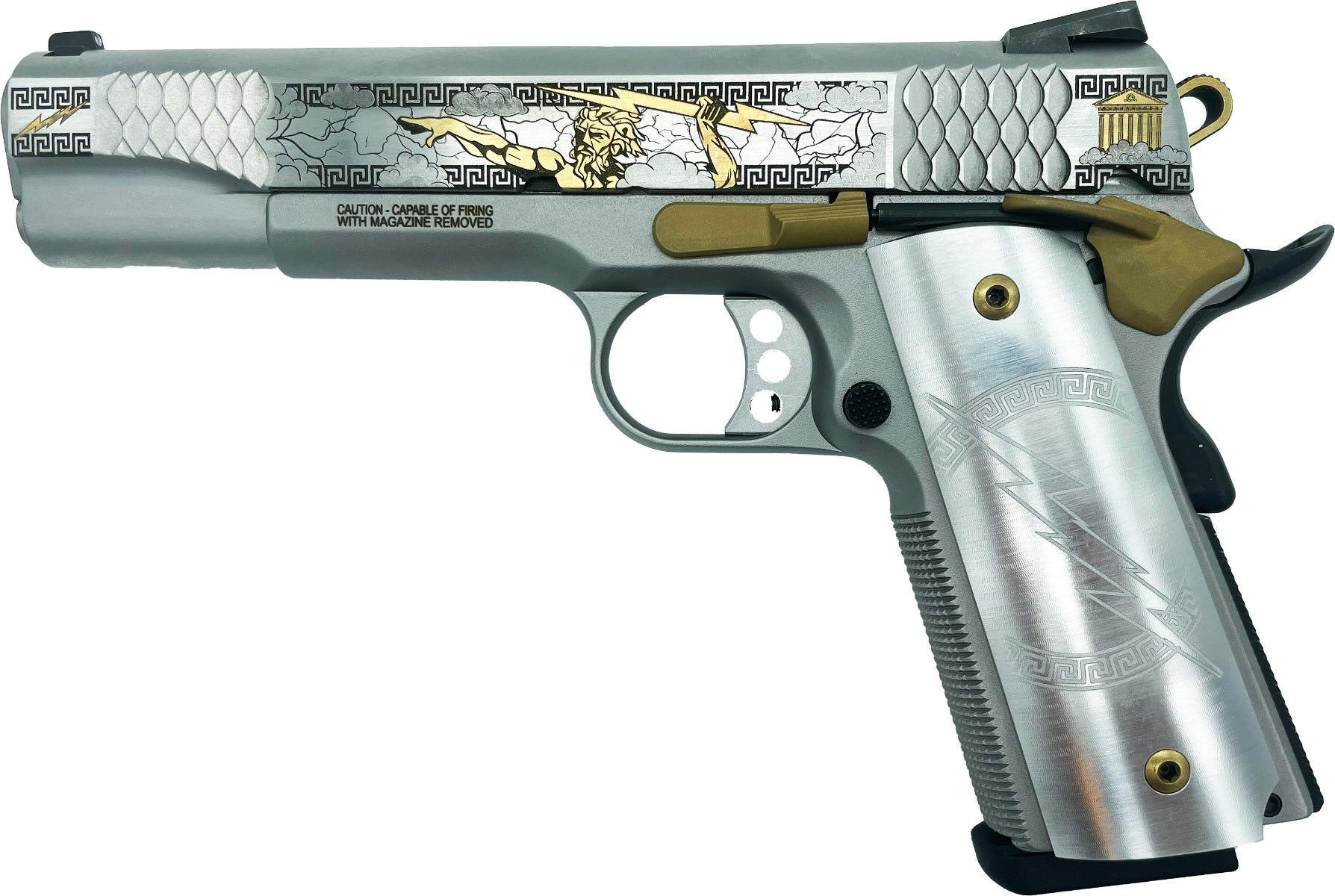 Smith and Wesson 1911 E-Series "Zeus" Stainless / Gold .45 ACP 5 ...