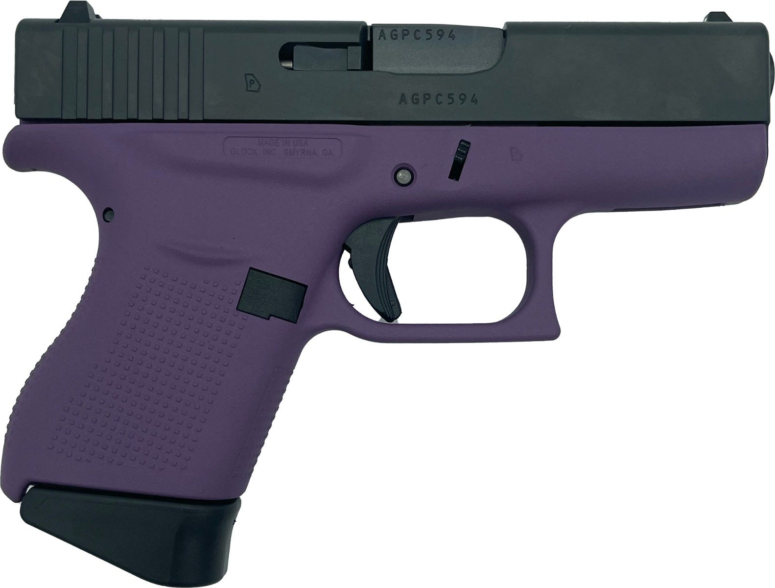 Glock 43 Purple / Black 9mm 3.39" Barrel 6-Rounds LivenGood Exclusive ...