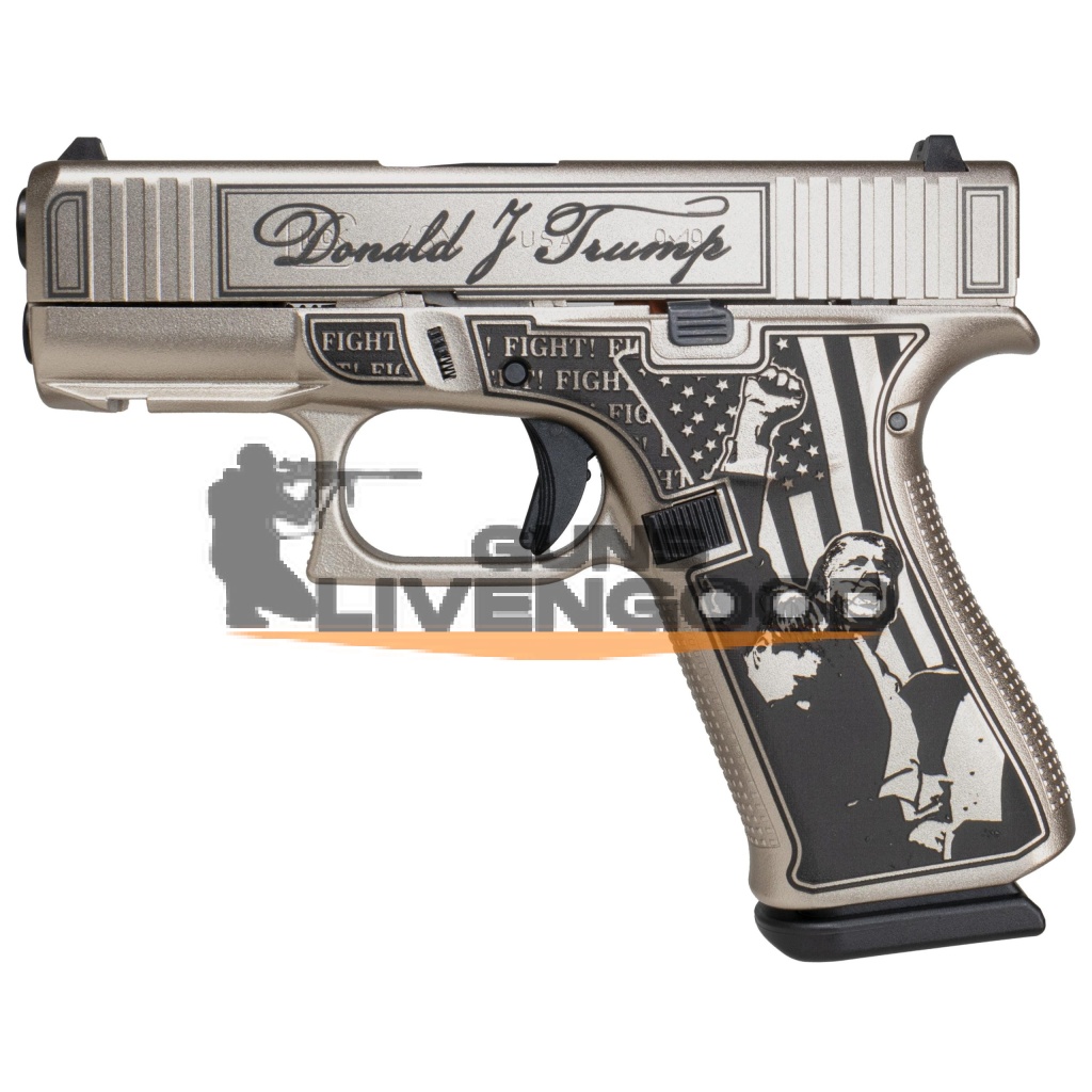 Glock 43x Custom "Trump Fight" Black 9mm 3.4" Barrel 10-Rounds ...