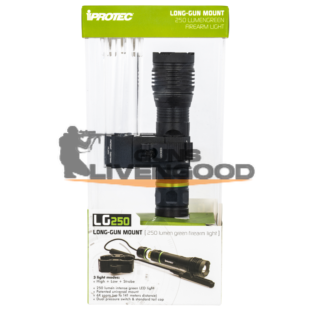 iProtec LG250 W/ Pressure Switch Gun Light 25/250 Lumens For Long Guns ...