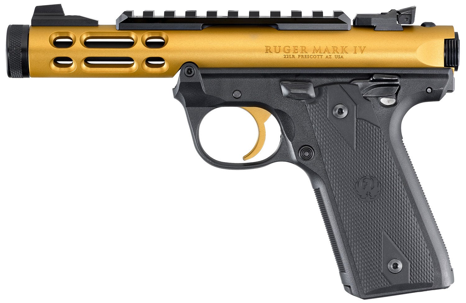 Ruger Mark IV 22/45 Lite Gold .22 LR 4.4" Barrel 10-Rounds - LIVENGOOD GUNS