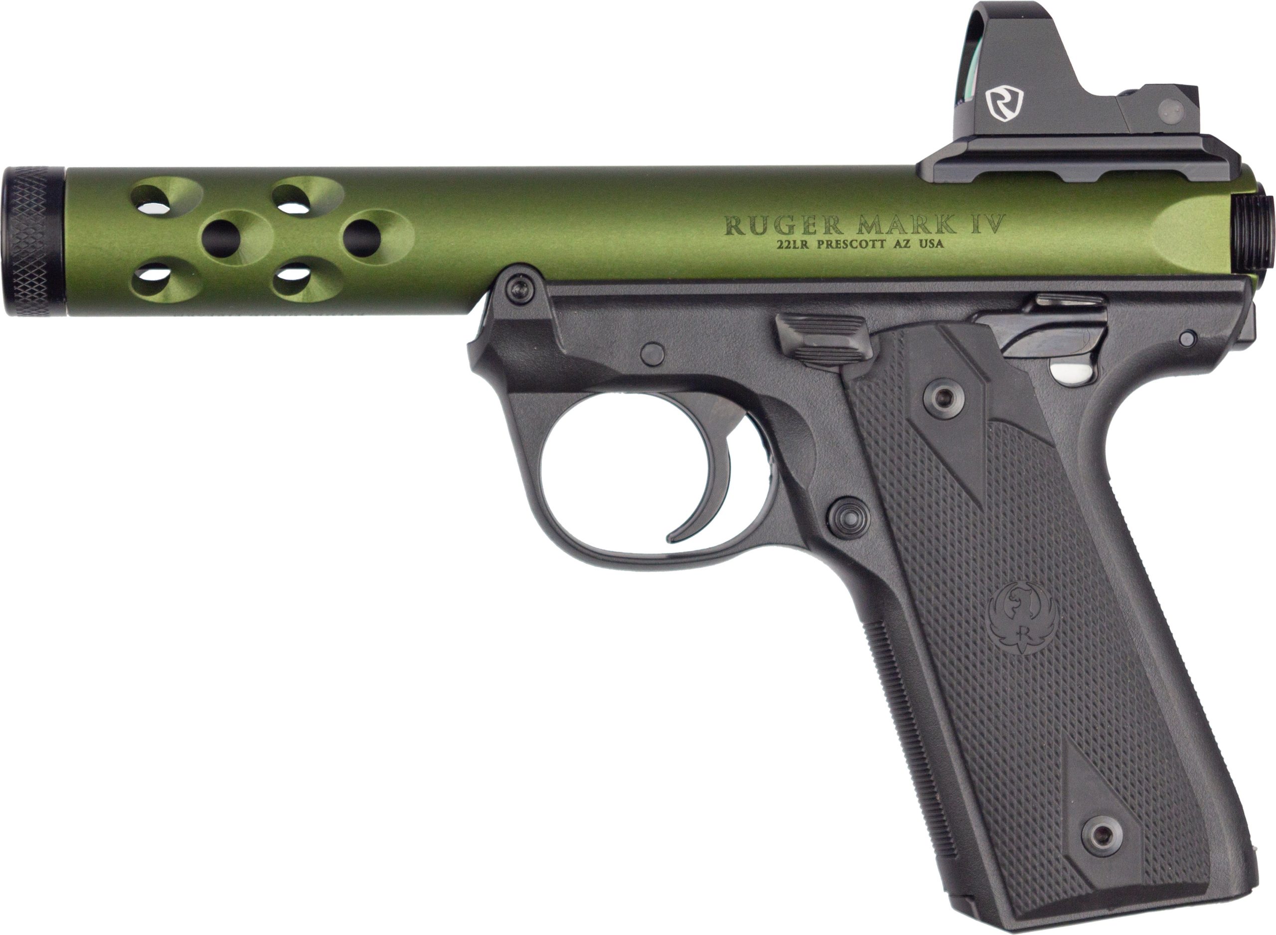 Ruger Mark IV 22/45 Lite Green .22 LR 4.4" Barrel 10-Rounds w/ Riton ...
