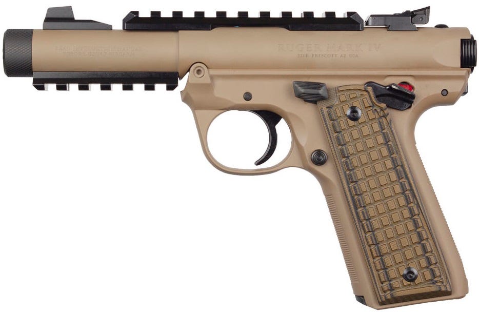 Ruger Mark IV 22/45 Tactical Flat Dark Earth .22 LR 4.4" Barrel 10 ...