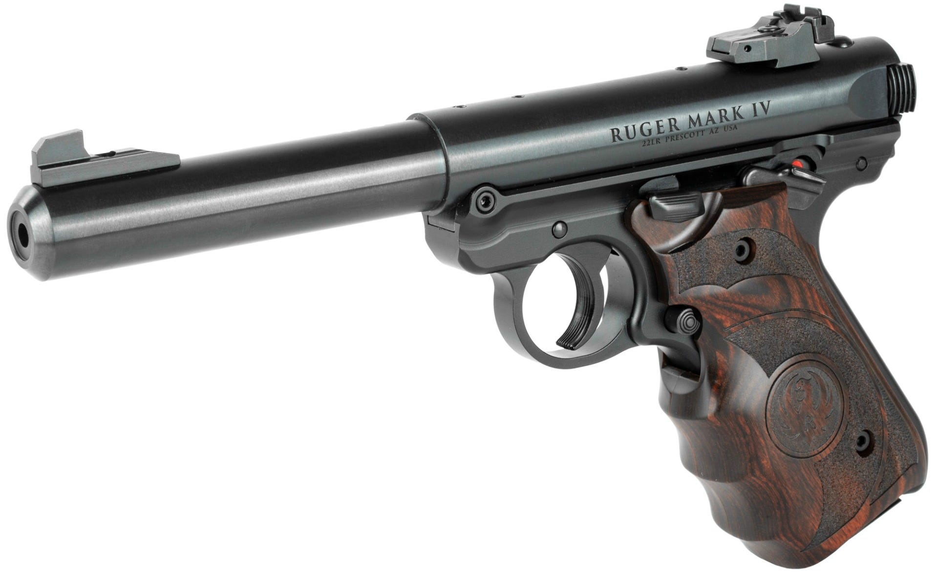Ruger Mark IV Target .22 LR 5.5" Barrel 10-Rounds Wood Grips ...