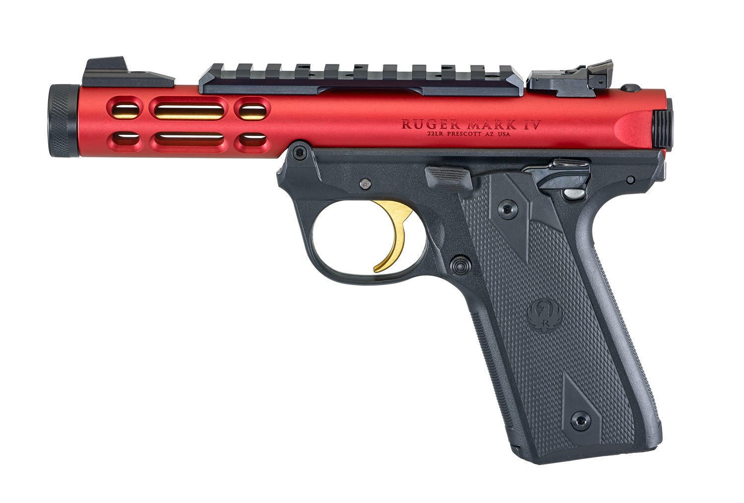 Ruger Mark IV 22/45 Lite Red/Gold .22LR 4.4" Barrel 10-Rounds ...